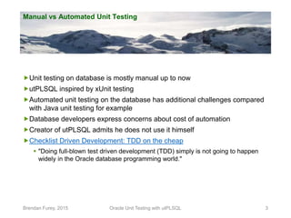 Oracle Unit Testing with utPLSQL | PPTX | Web Development | Internet