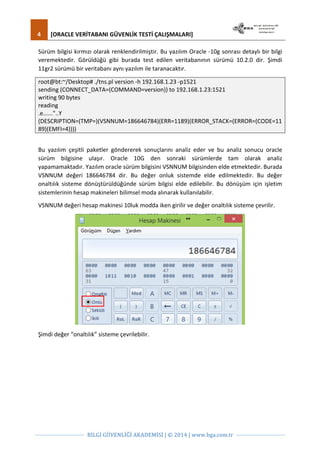 Oracle Veritabanı Güvenlik Testi Çalışmaları | PDF