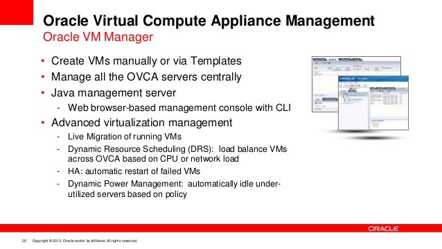 Oracle virtual appliance
