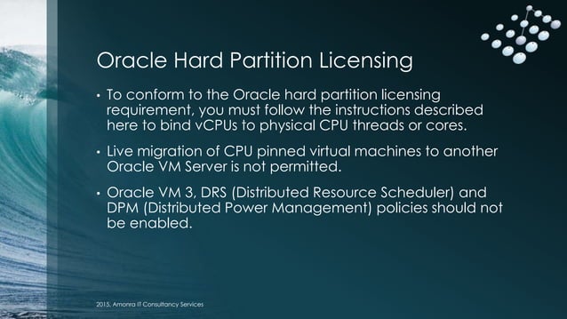 Oracle Vm 3 Hard Partitioning Ppt