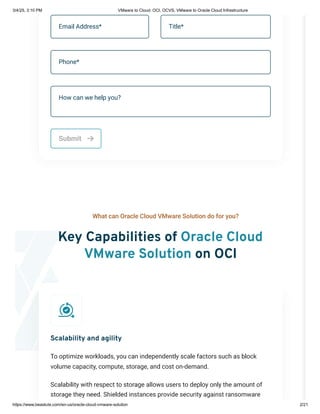 VMware to Oracle Cloud – Simplified Migration with OCI & OCVS | PDF