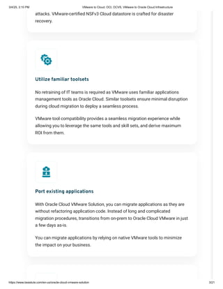 VMware to Oracle Cloud – Simplified Migration with OCI & OCVS | PDF
