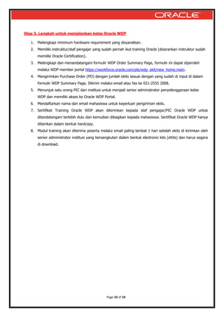 Oracle wdp partnership program it telkom bandung 20 feb2013 | PDF