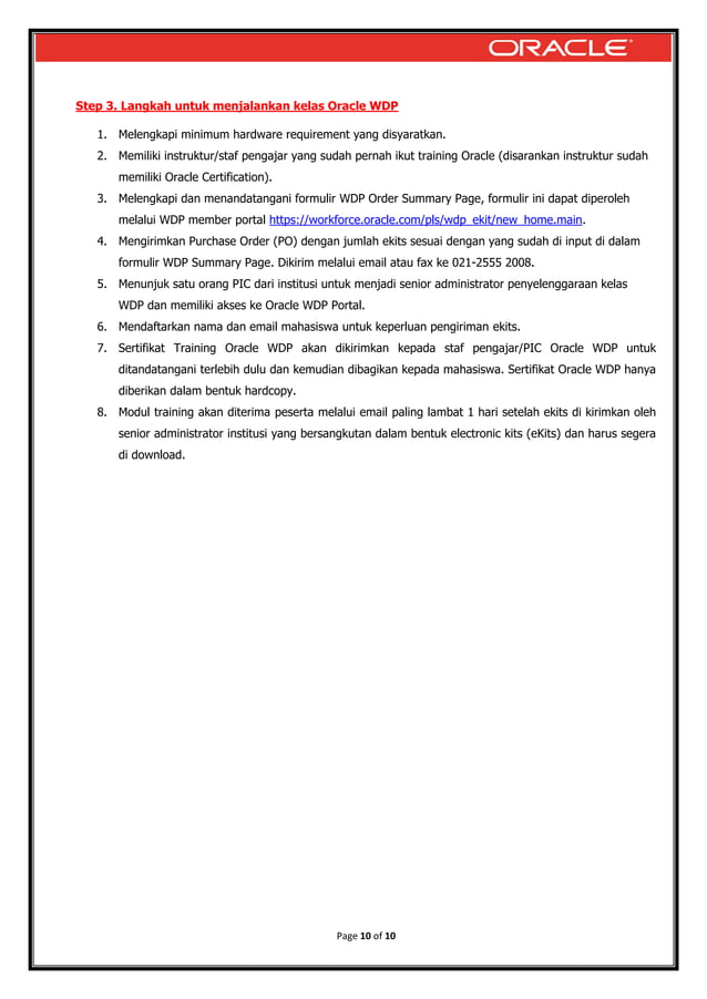 Oracle wdp partnership program it telkom bandung 20 feb2013 | PDF