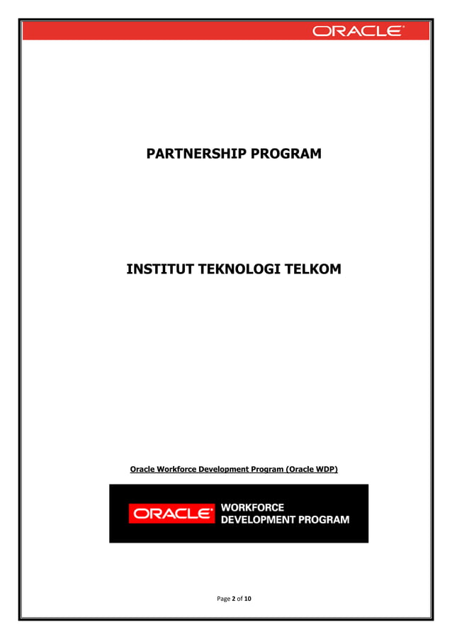 Oracle wdp partnership program it telkom bandung 20 feb2013 | PDF