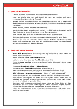 Oracle wdp partnership program it telkom bandung 20 feb2013 | PDF