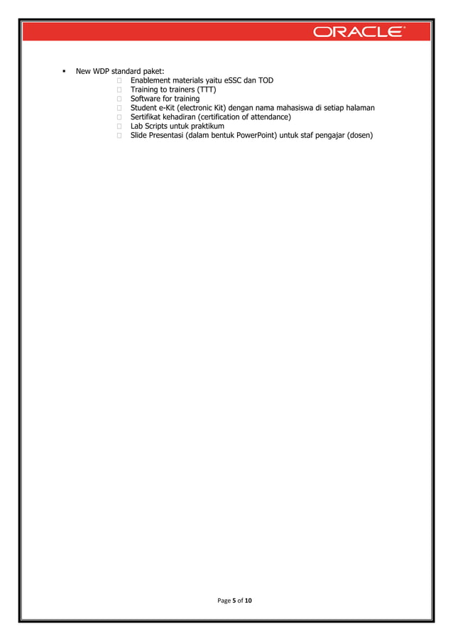Oracle wdp partnership program it telkom bandung 20 feb2013 | PDF