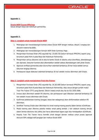Oracle wdp partnership program it telkom bandung 20 feb2013 | PDF