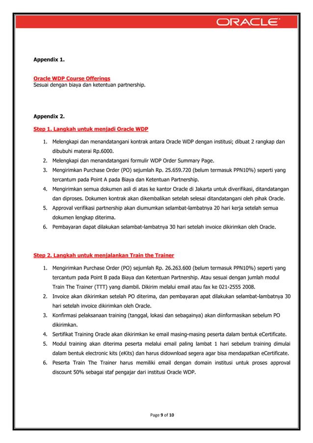 Oracle wdp partnership program it telkom bandung 20 feb2013 | PDF