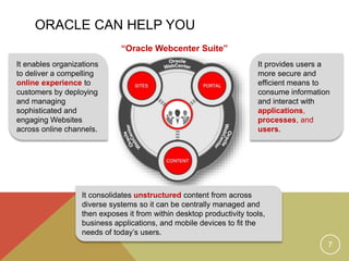 Oracle Webcenter Suite Overview | PPTX
