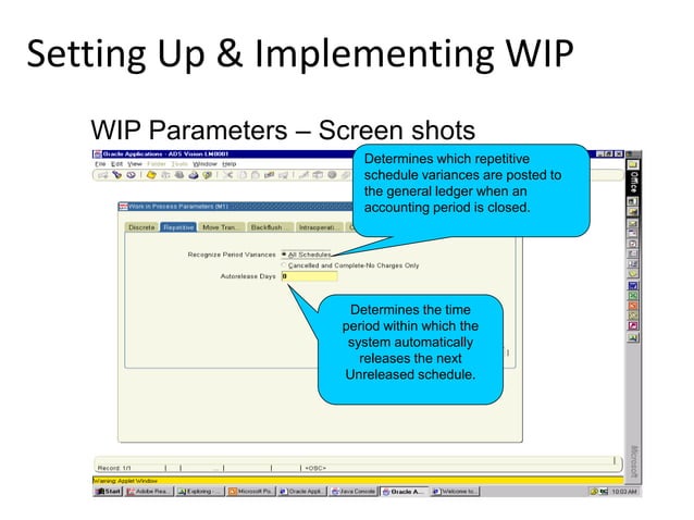 Oracle_WIP.ppt | Logistics | Business