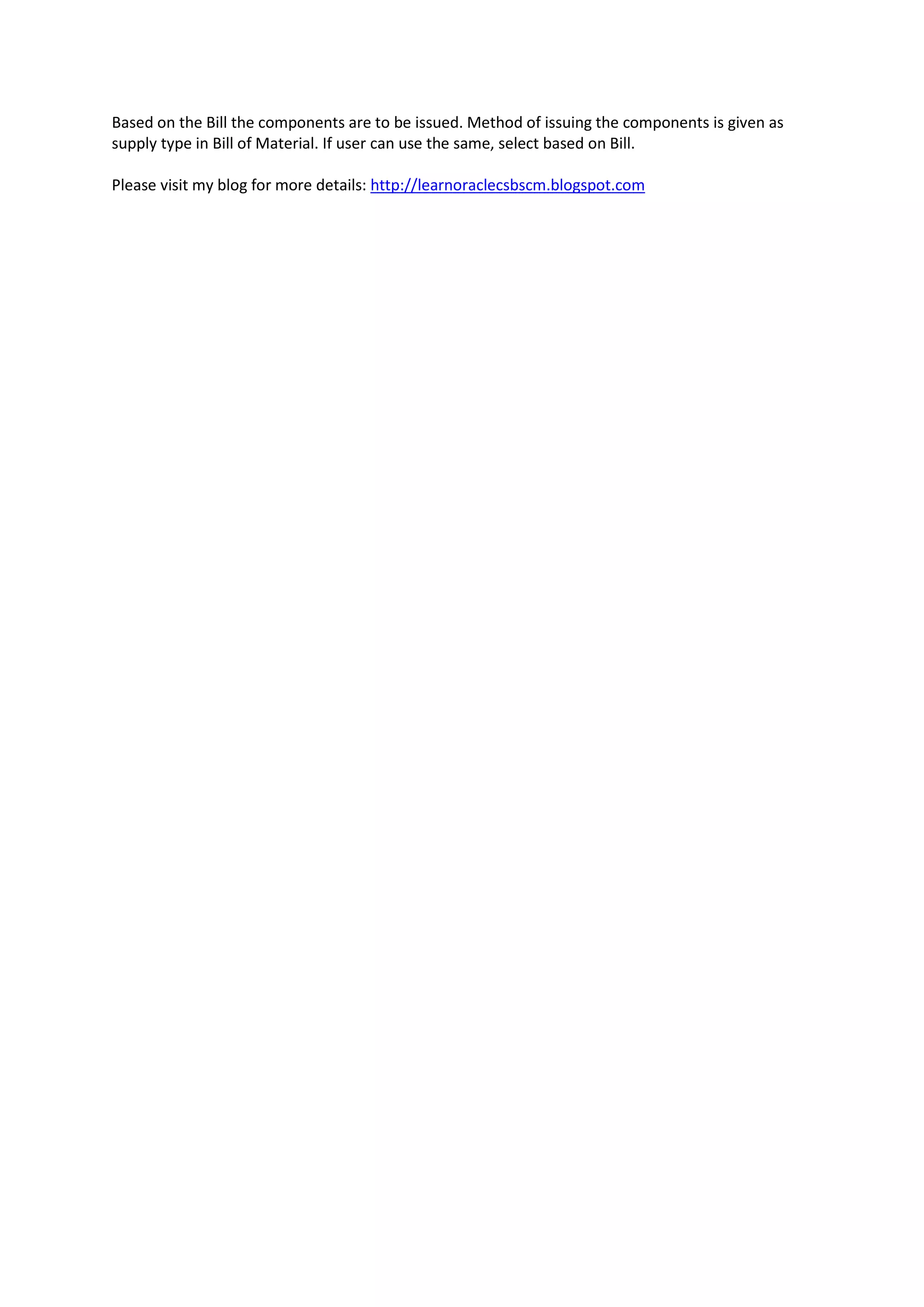 Oracle WIP – Supply Types: | PDF