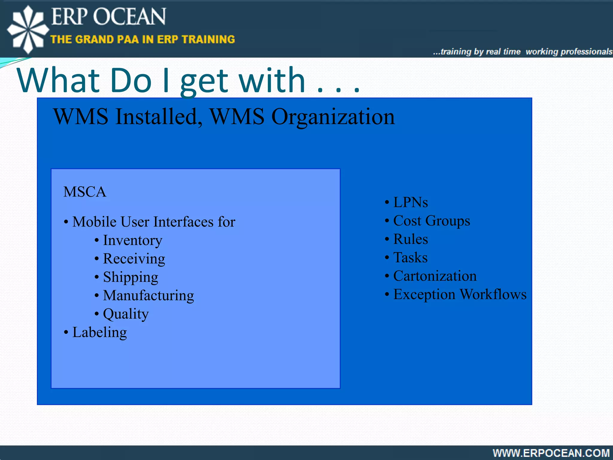 Oracle Warehouse Management System(Oracle WMS)@ERP OCEAN | PDF