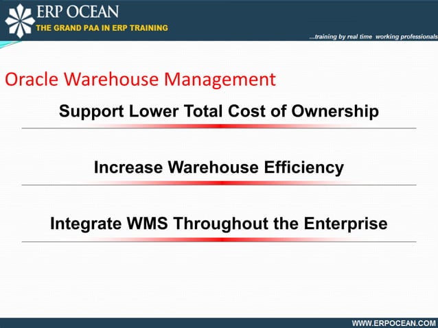 Oracle Warehouse Management System(Oracle WMS)@ERP OCEAN | PDF