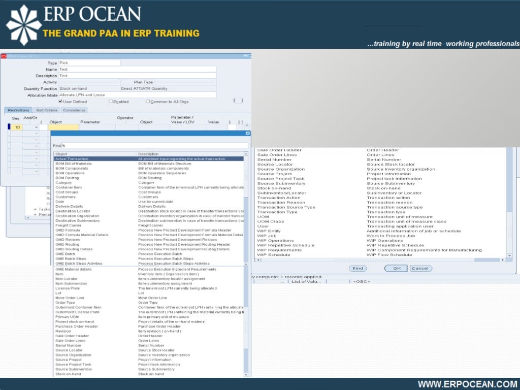 Oracle Warehouse Management System(Oracle WMS)@ERP OCEAN