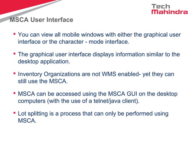 Oracle wms and oracle msca overview | PPT | Operating Systems | Computer Software and Applications