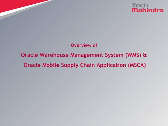 Oracle wms and oracle msca overview | PPT | Operating Systems | Computer Software and Applications