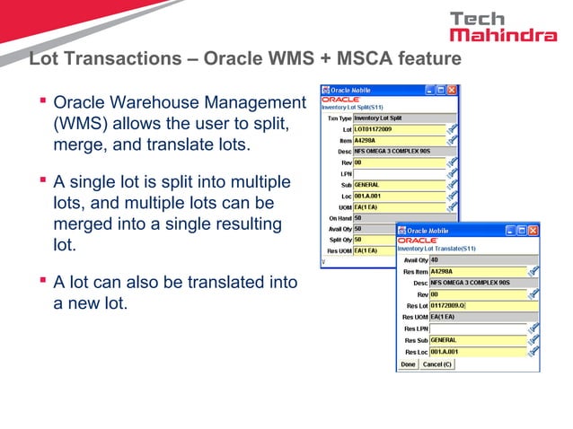Oracle wms and oracle msca overview | PPT | Operating Systems | Computer Software and Applications