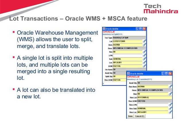 Oracle wms and oracle msca overview