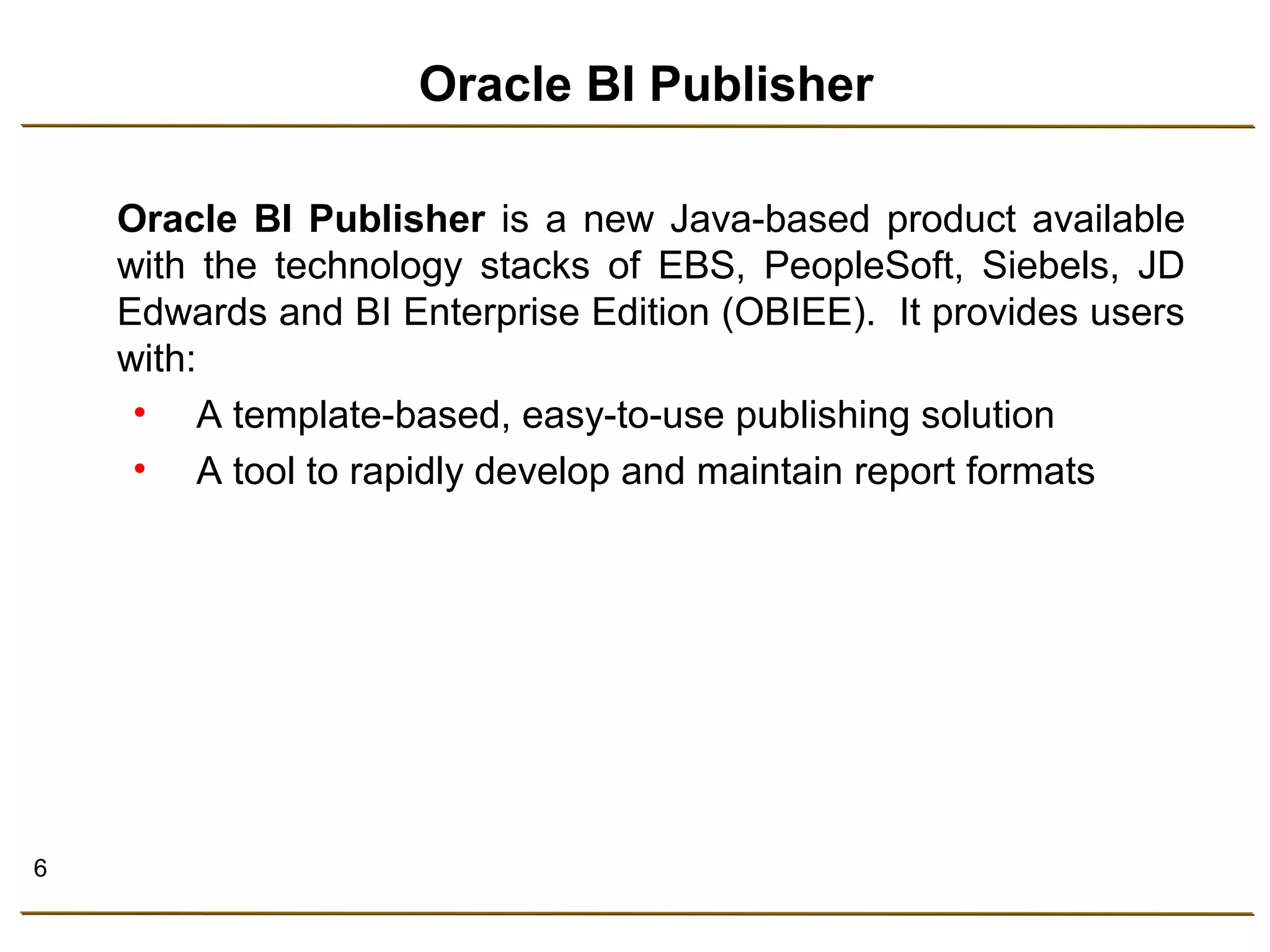 Oracle XML Publisher / BI Publisher | PPS