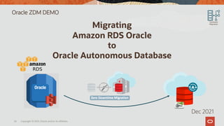 Oracle zdm Migrate Amazon RDS Oracle to Oracle Autonomous 2021 Kamalesh ...