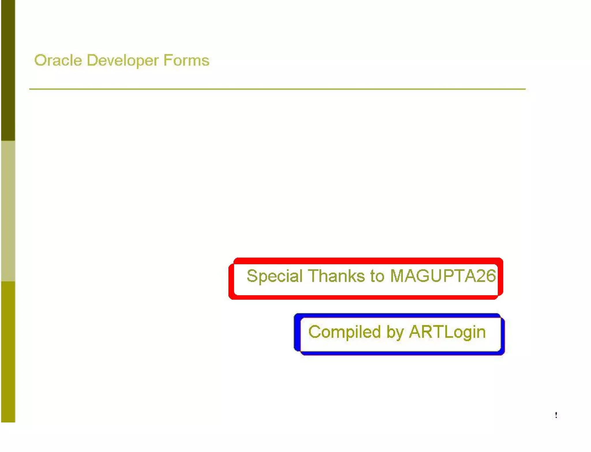 Oracle Forms Tutorial Ppt