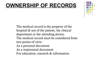 Organization of Medical Record | PPT