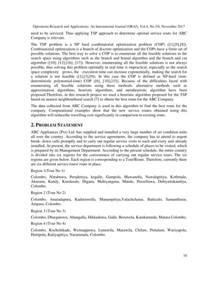 AN APPLICATION TO THE TRAVELLING SALESMAN PROBLEM | PDF | Logistics | Business