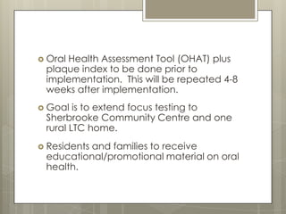 Oral health in long term care | PPT