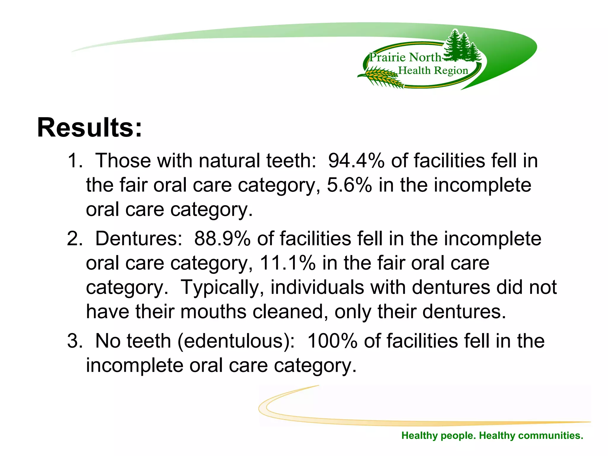 Oral health program for long term care residents | PPT