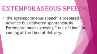 Types of Speech PowerPoint Presentations | PPT