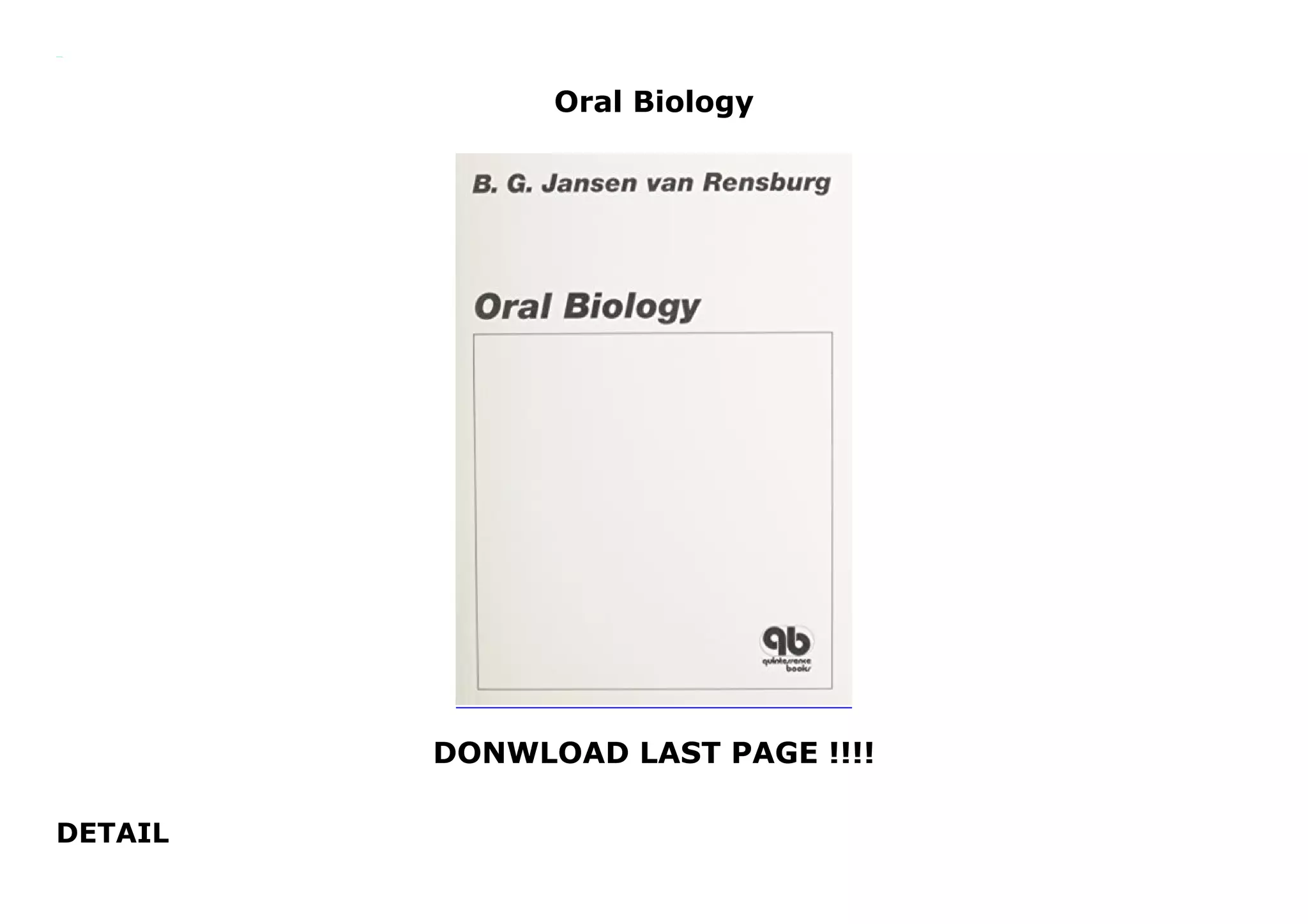 Oral Biology | PDF