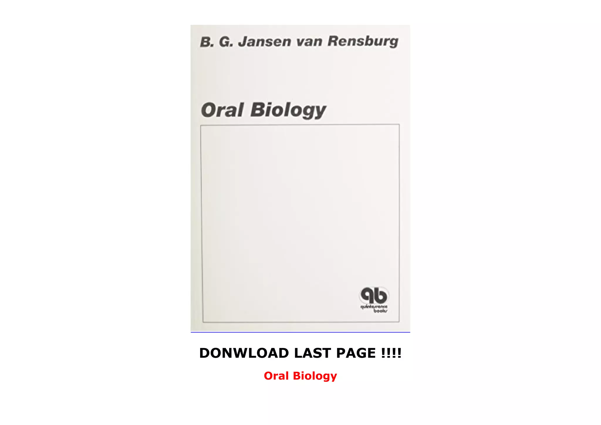 Oral Biology | PDF
