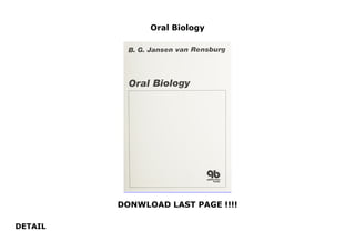 Oral Biology | PDF