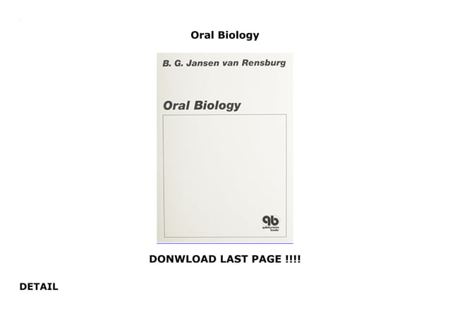 Oral Biology | PDF