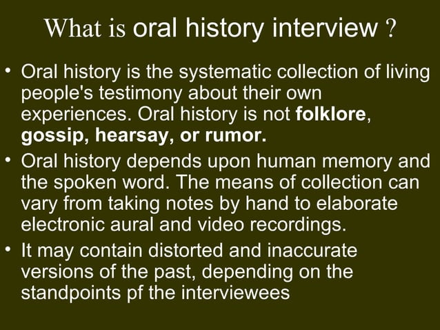 Oral History Interview | PPT