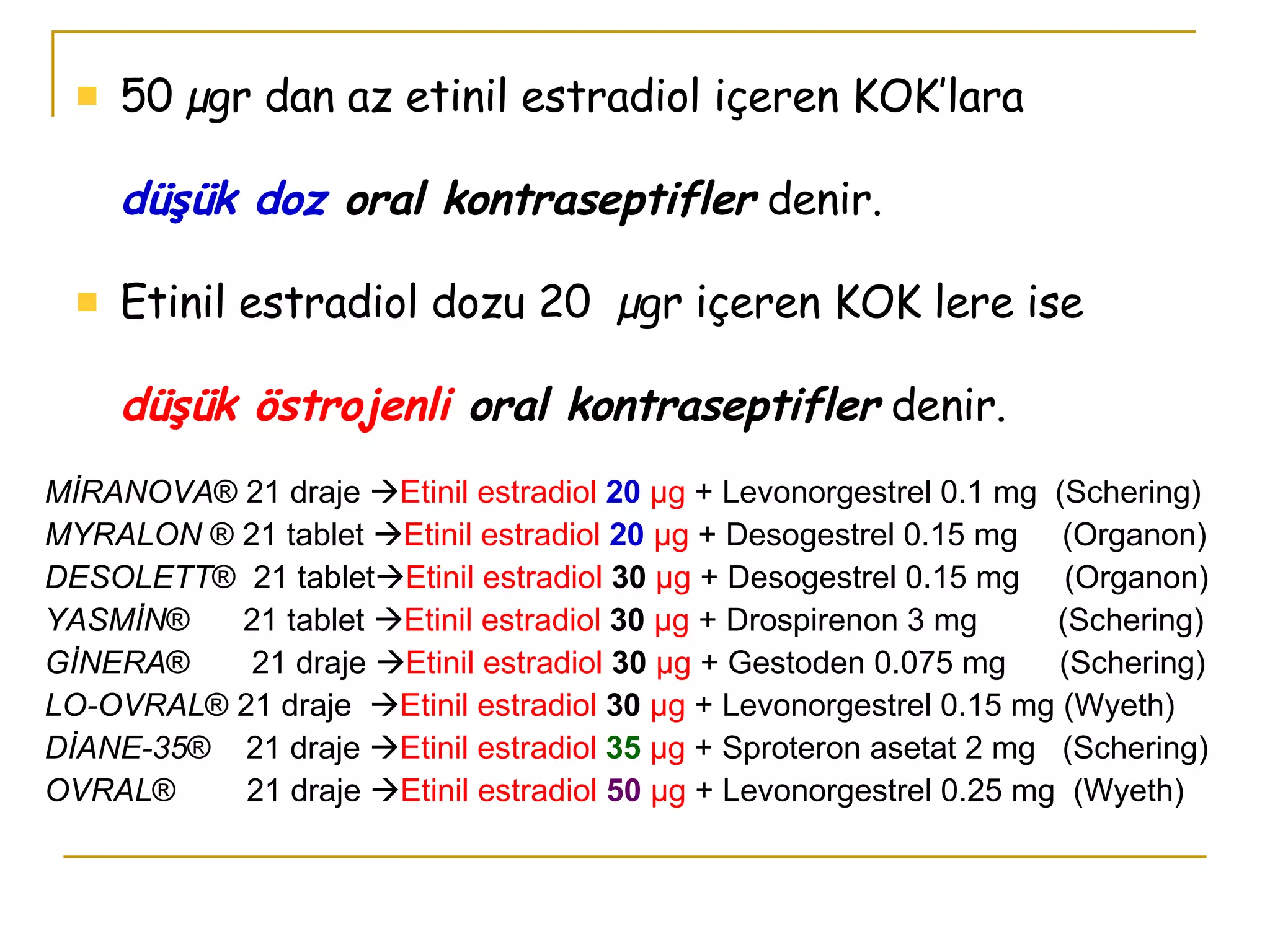 Oral Kontraseptifler - www.jinekolojivegebelik.com