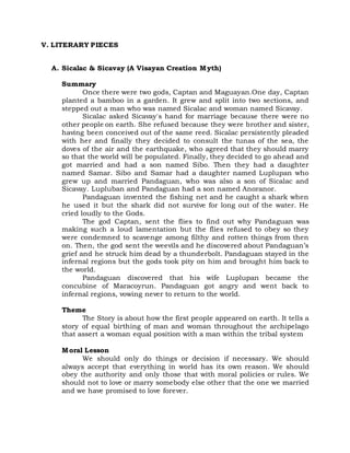 Literature 1 Central Visayas Oral Notes | DOCX