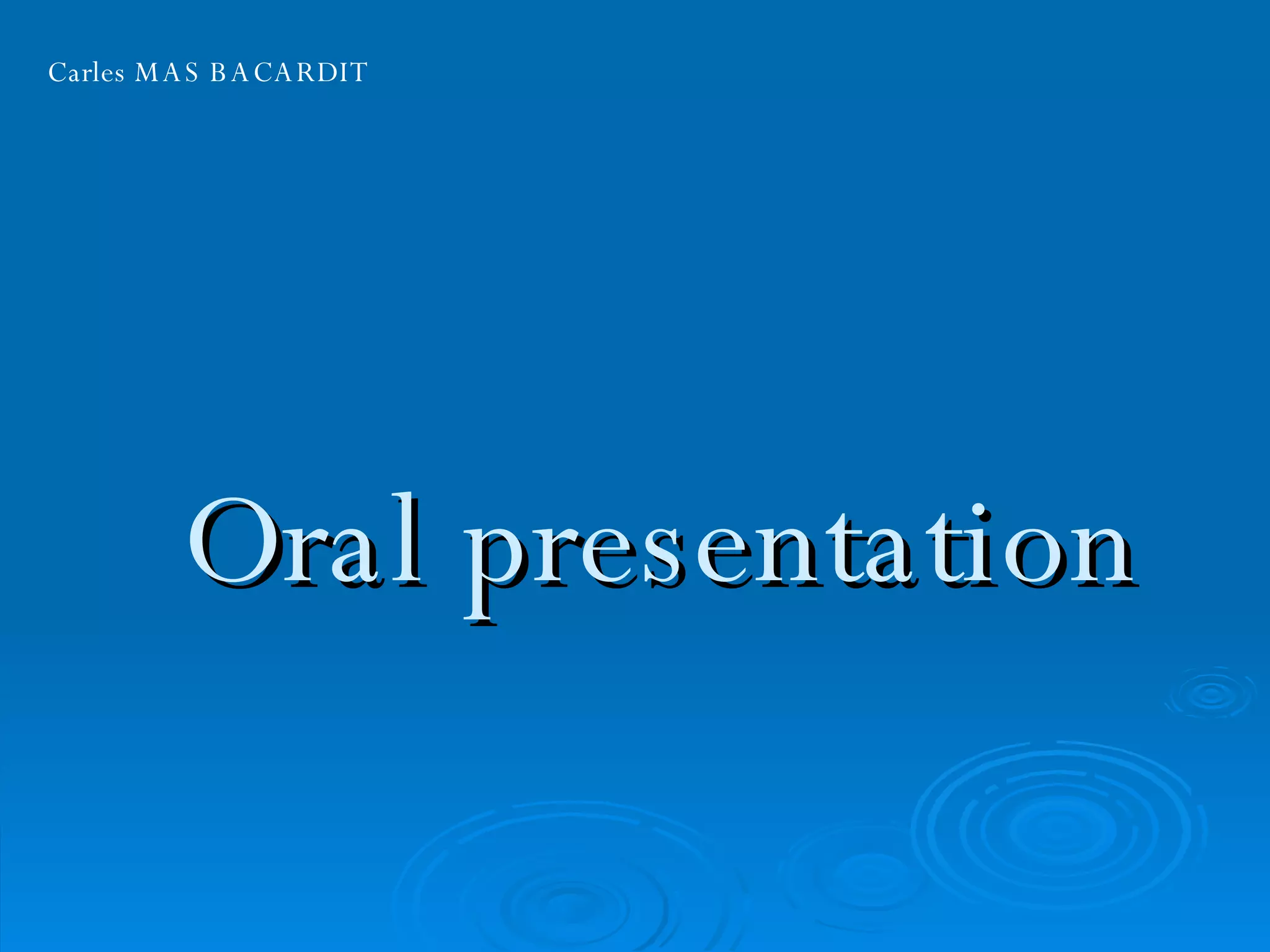 Oral Presentation | PPT