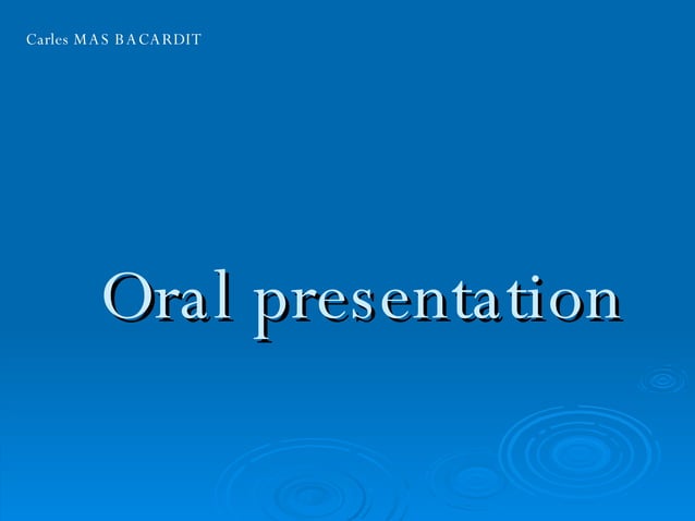 Oral Presentation | PPT
