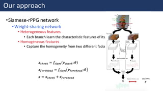 Siamese-rPPG Network: Remote Photoplethysmography Signal Estimation ...