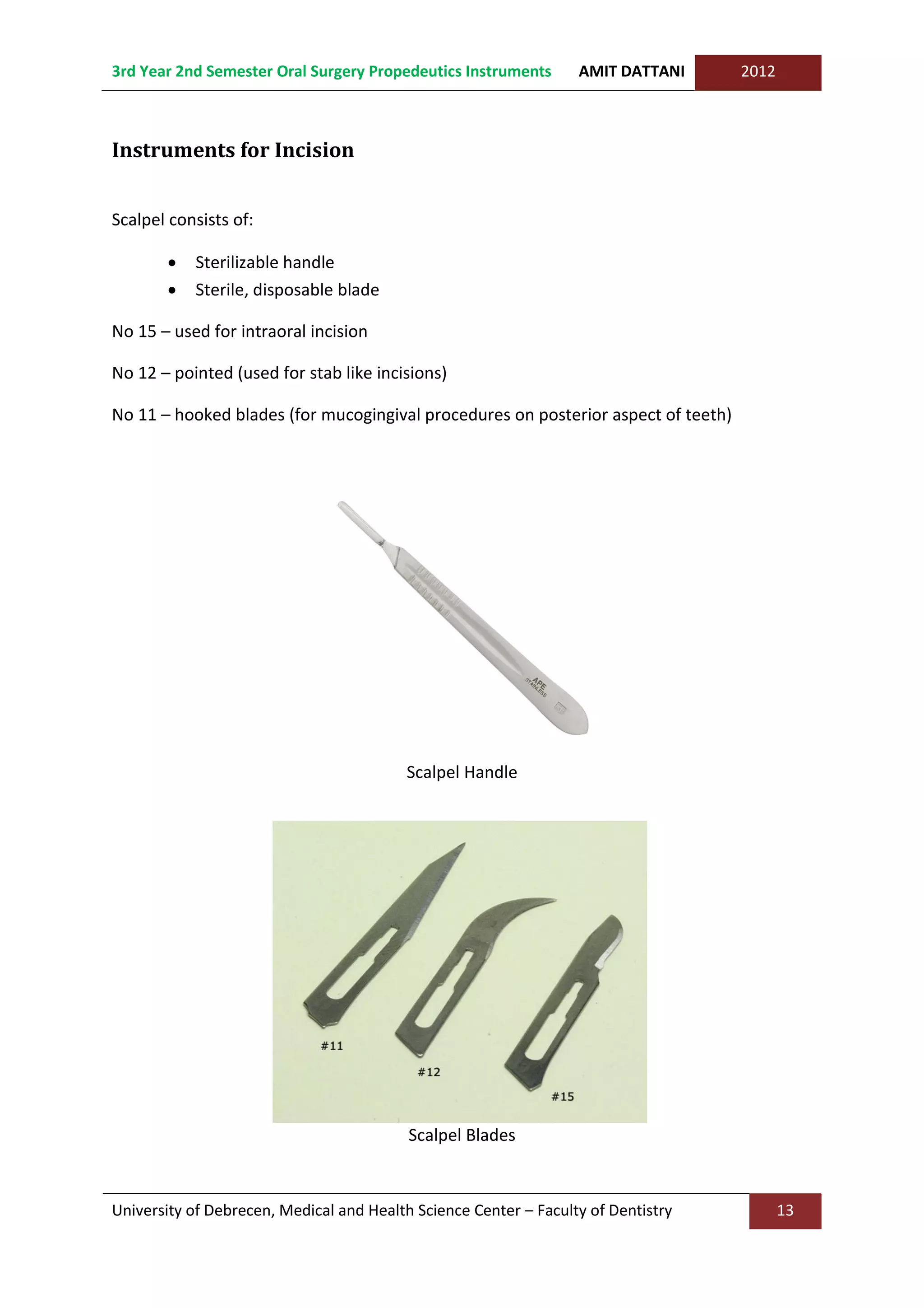 Oral Surgery- Basic Instruments for Exodontia | PDF