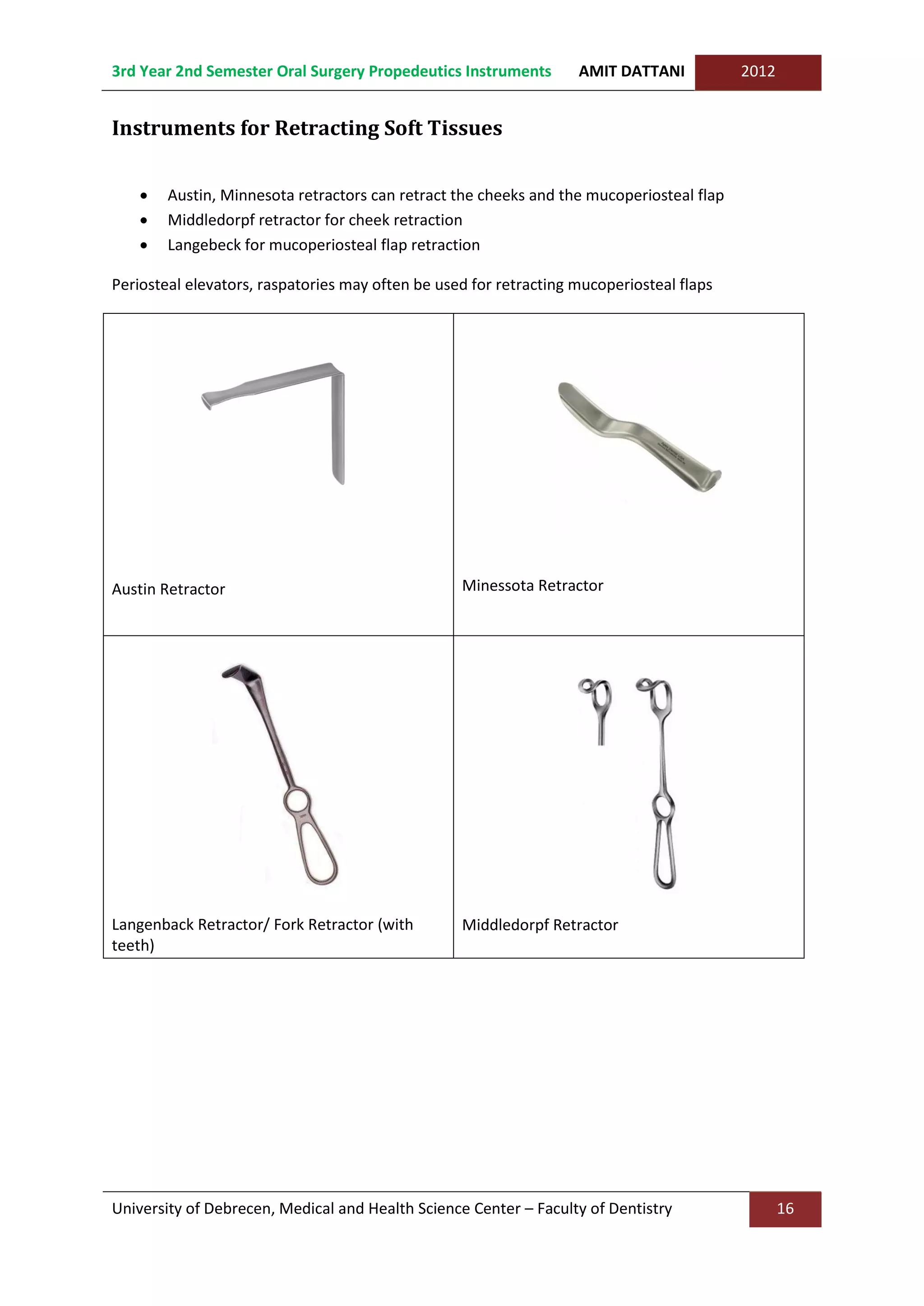 Oral Surgery- Basic Instruments for Exodontia | PDF