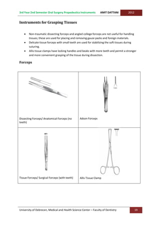 Oral Surgery- Basic Instruments for Exodontia | PDF