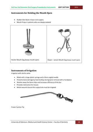 Oral Surgery- Basic Instruments for Exodontia | PDF