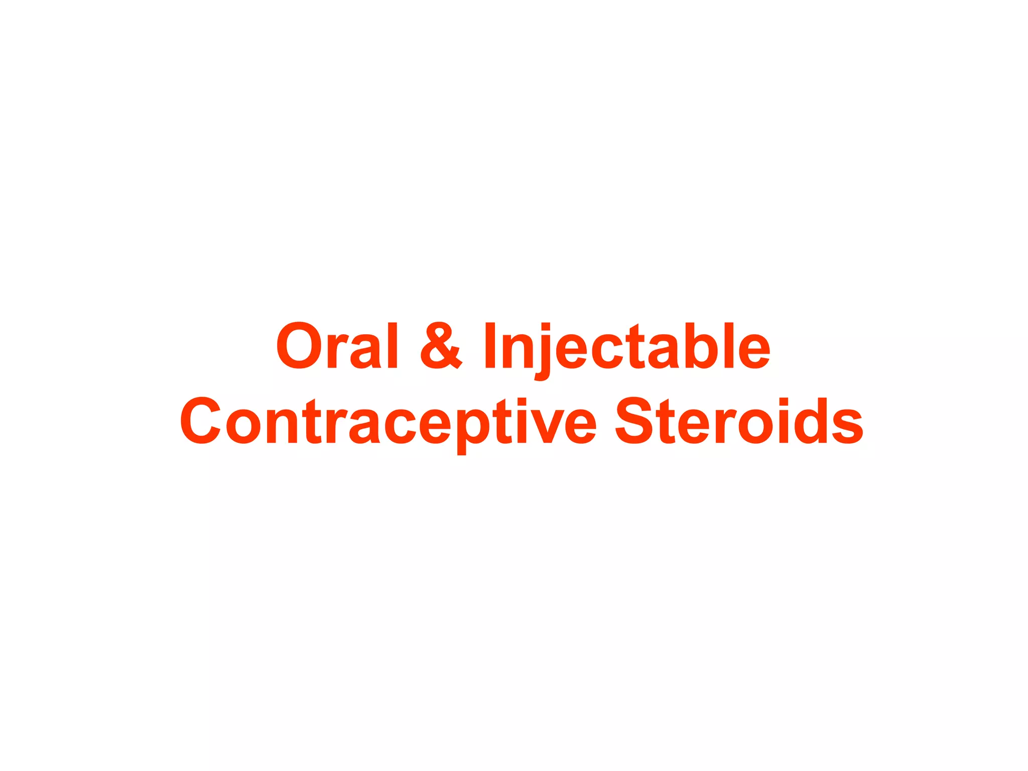 Oral and injectable contraceptive steroids | DOCX | Birth Control ...
