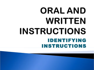 Oral and written instructions | PPT