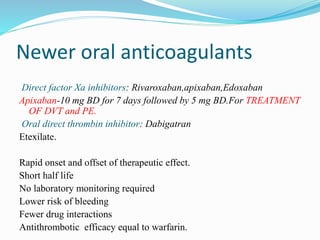 Oral anticoagulants | PPTX