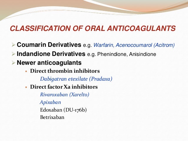Oral anticoagulants ppt