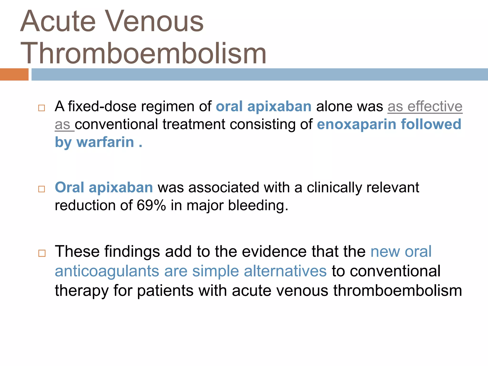 Oral apixaban | PPTX